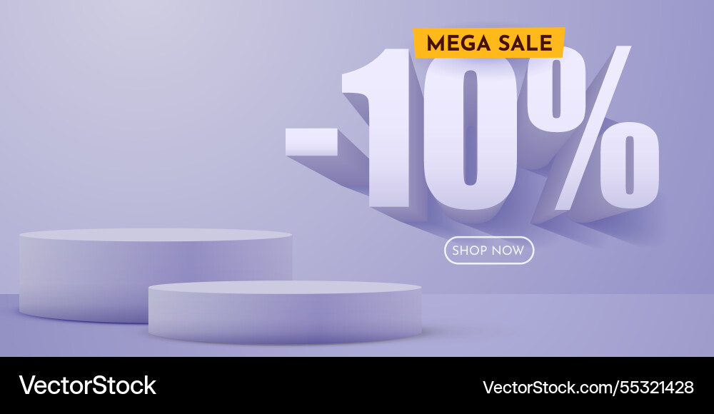 10 percent off discount creative composition Vector Image