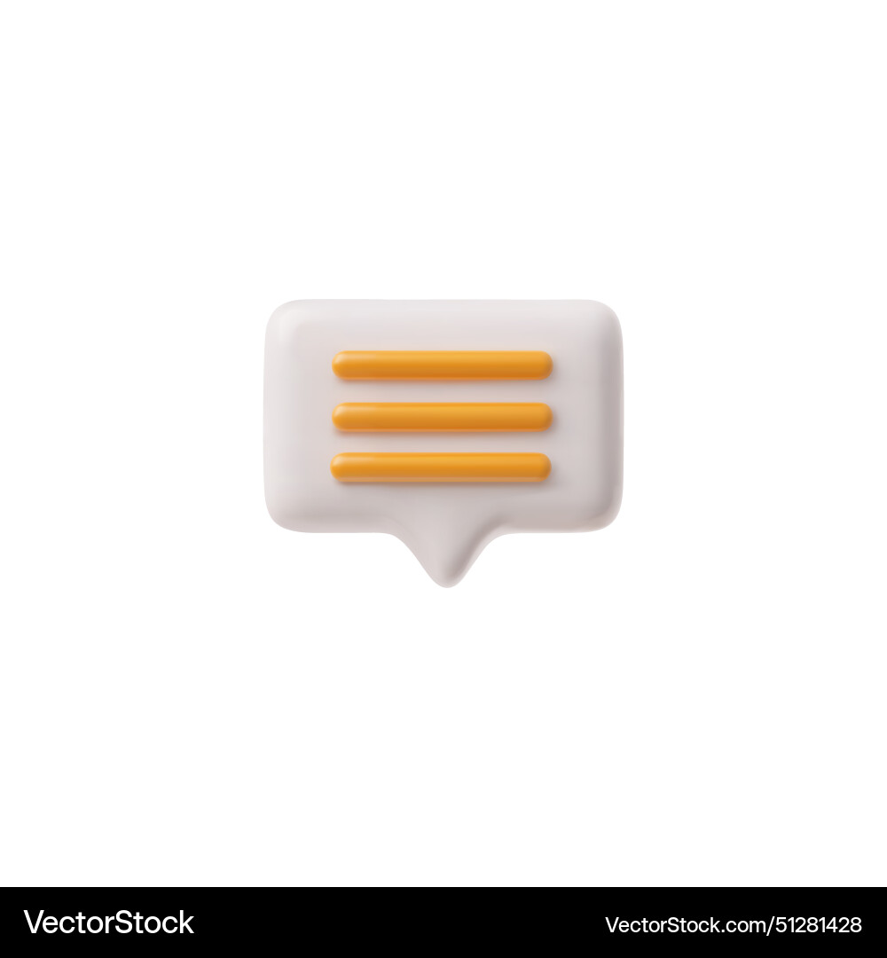 3d social media dialogue bubble on isolated Vector Image