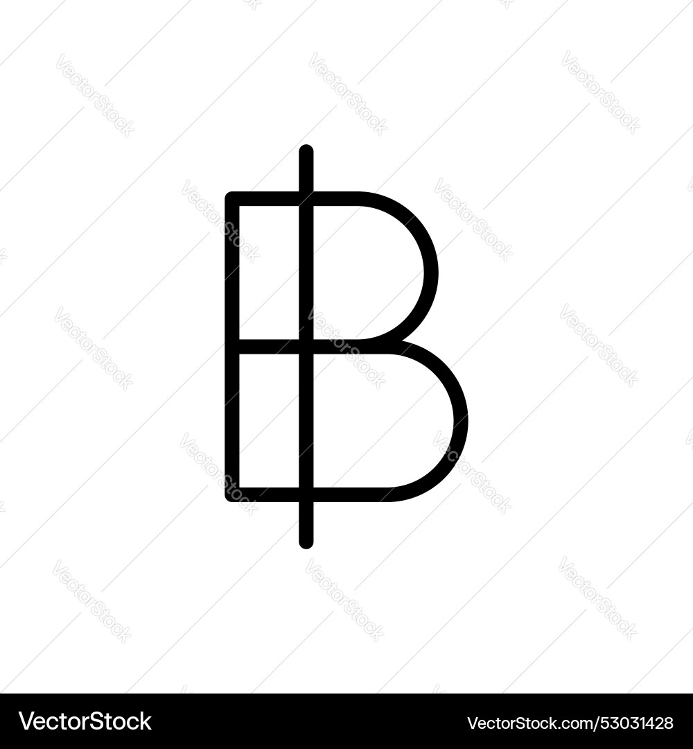 Baht sign isolated on white background Royalty Free Vector