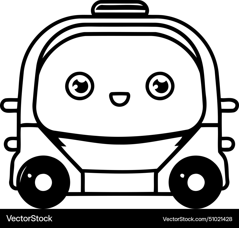 Cute cartoon car funny Royalty Free Vector Image