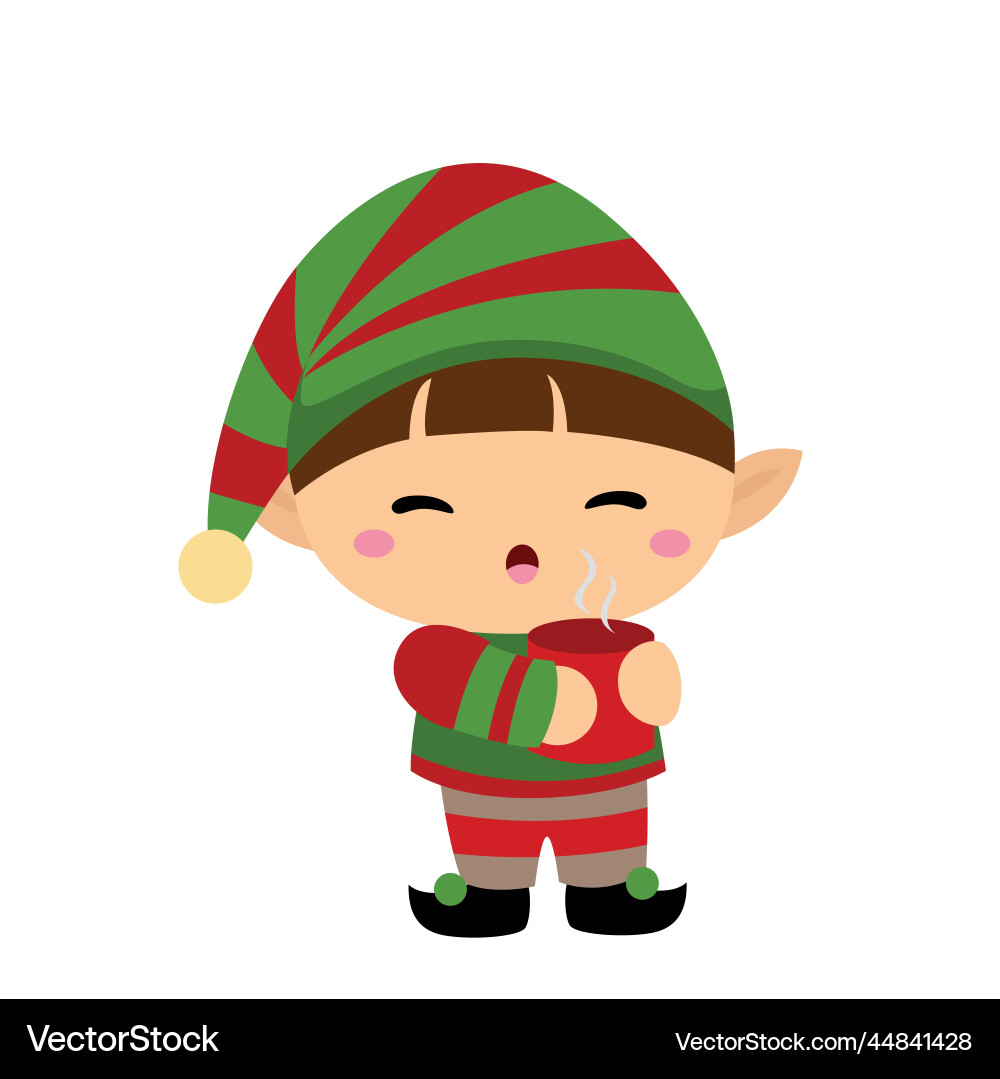 Cute christmas elf clipart Royalty Free Vector Image