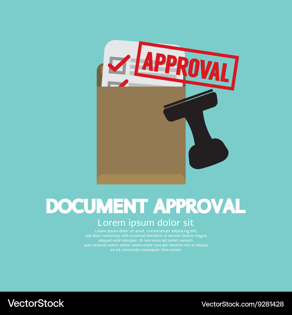 Document approval stamp Royalty Free Vector Image