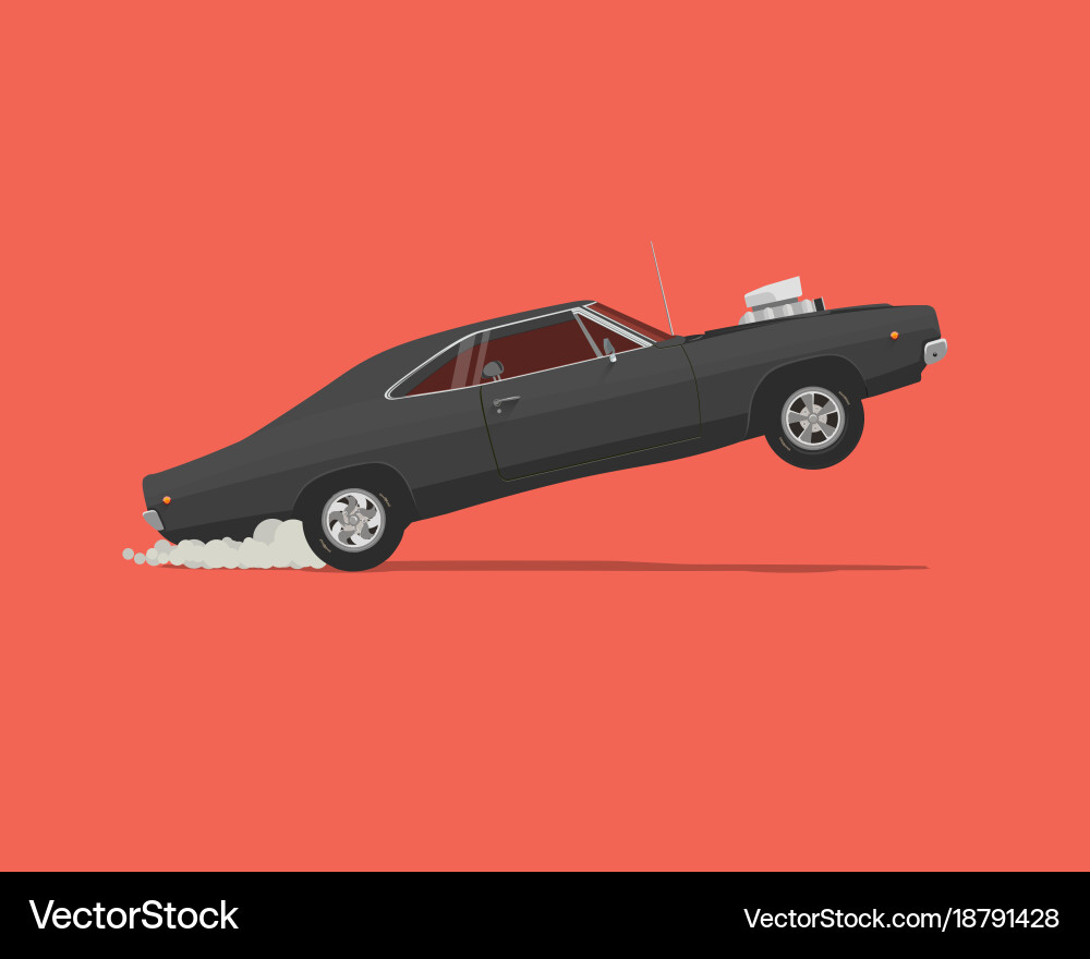 Dragster flat styled Royalty Free Vector Image