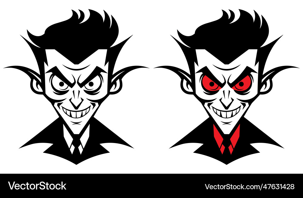 Evil Vampire Portrait Royalty Free Vector Image