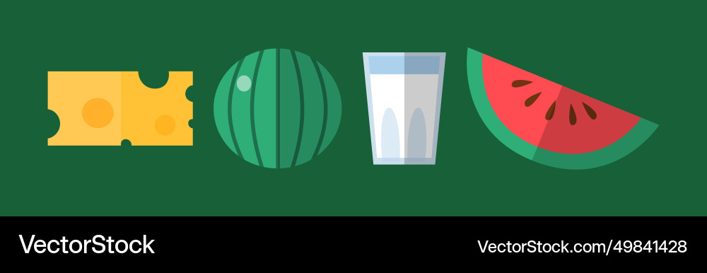 Farm organic bio food flat object set Royalty Free Vector