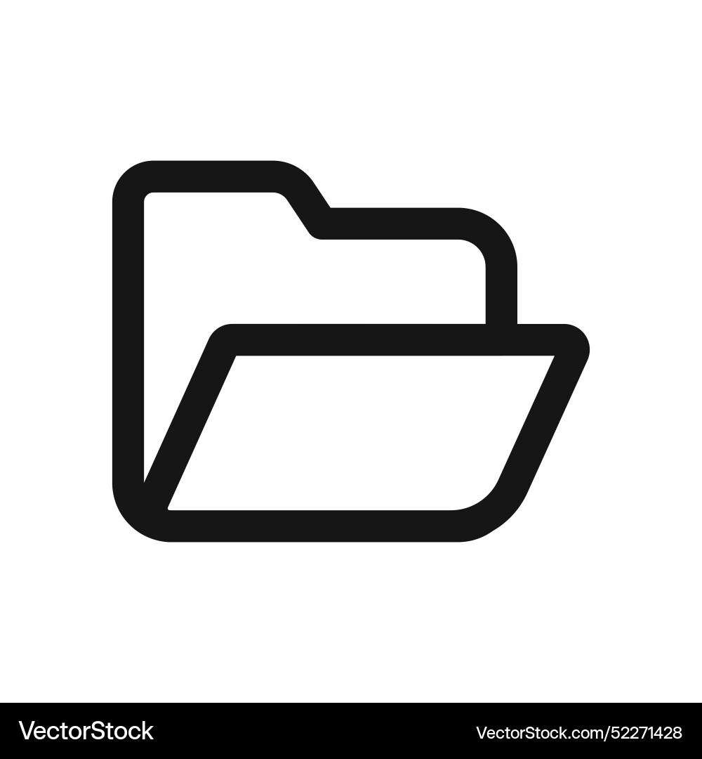 Folder icon black line art logo Royalty Free Vector Image