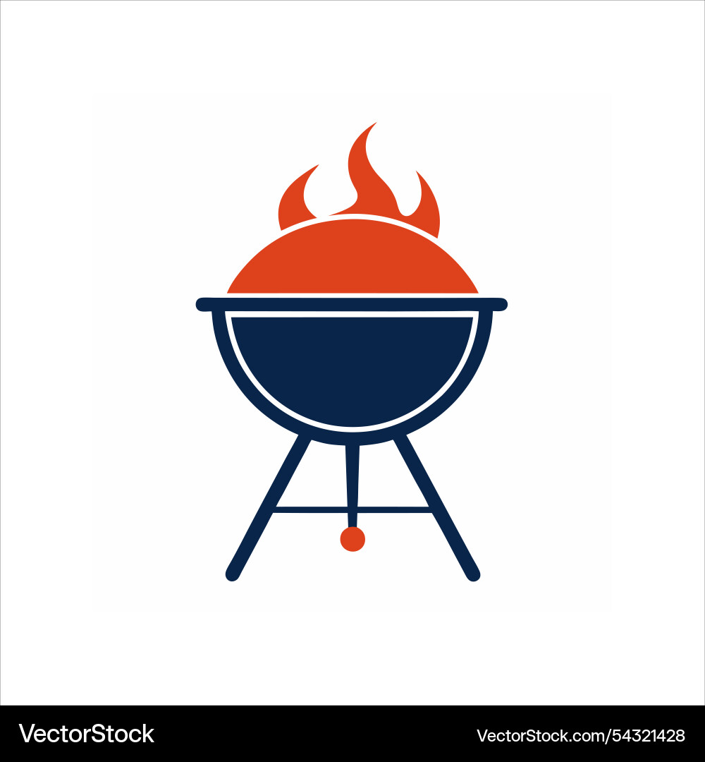 Grill icon logo in style for design Royalty Free Vector