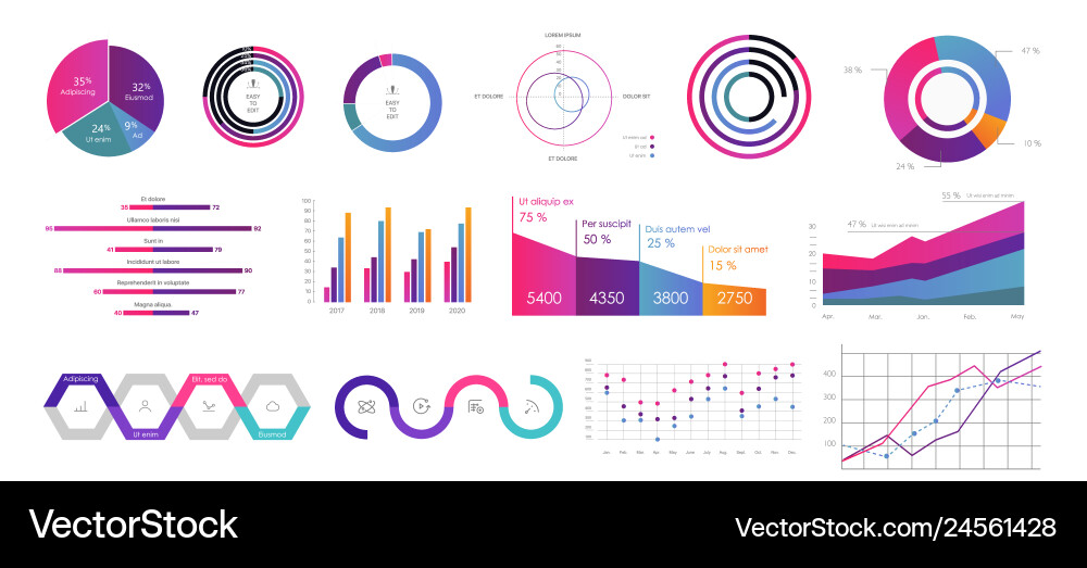 Interface screen with colored infographic digital Vector Image