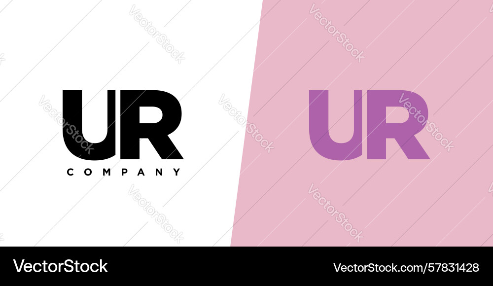 Letter u and r ur logo design template minimal Vector Image