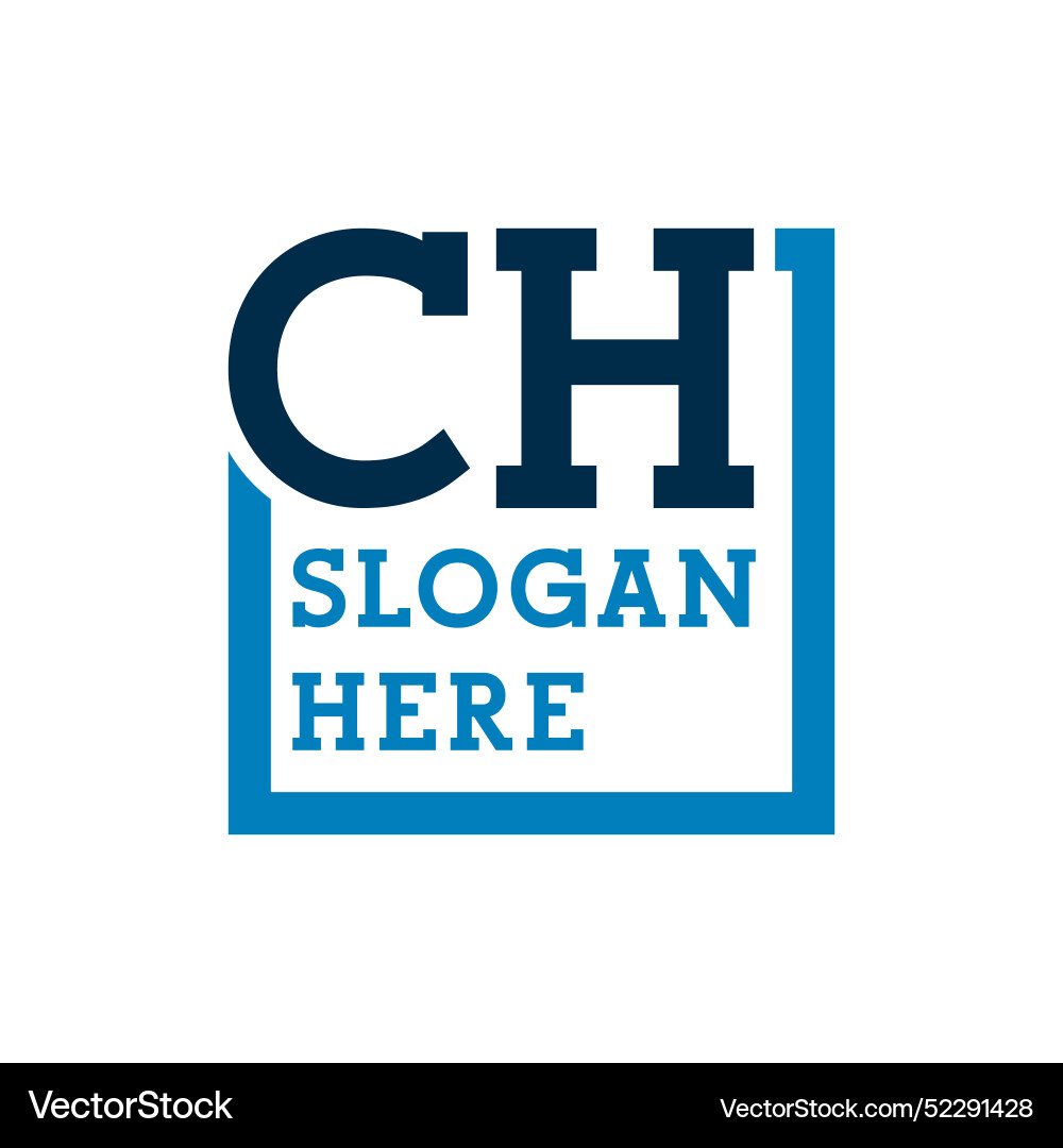 Minimal initials logo letters c and h ch initial Vector Image
