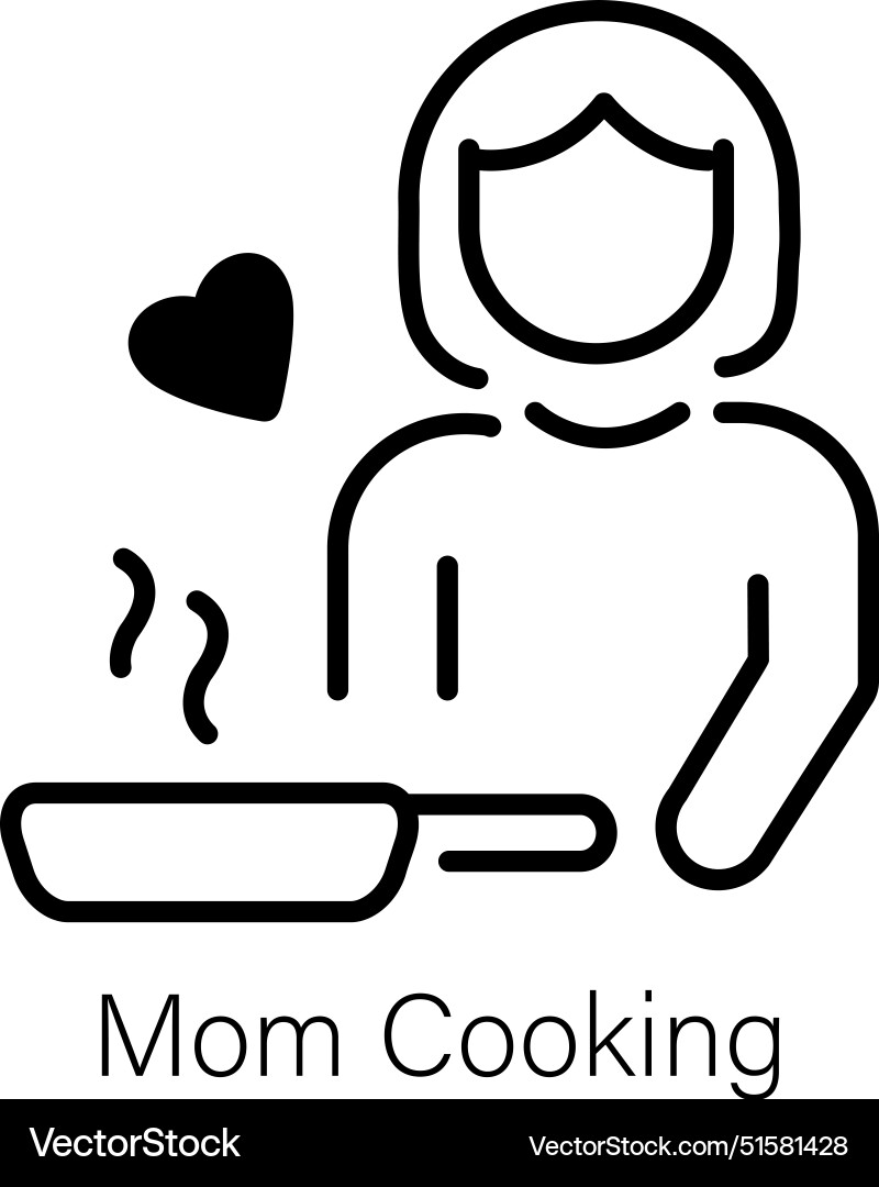 Mom cooking Royalty Free Vector Image - VectorStock