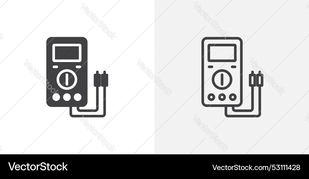 Multimeter thin line icon set Royalty Free Vector Image
