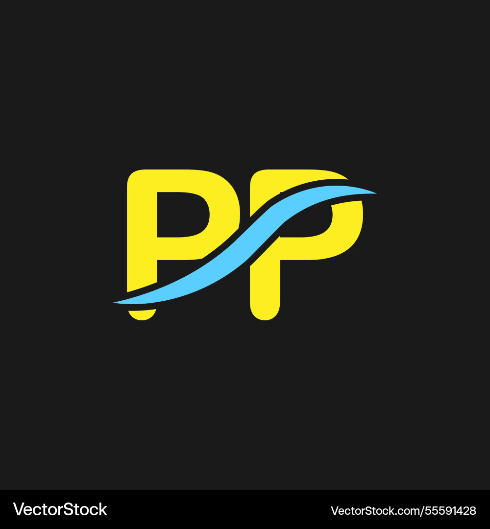 Pp logo design trendy awesome artistic initial Vector Image