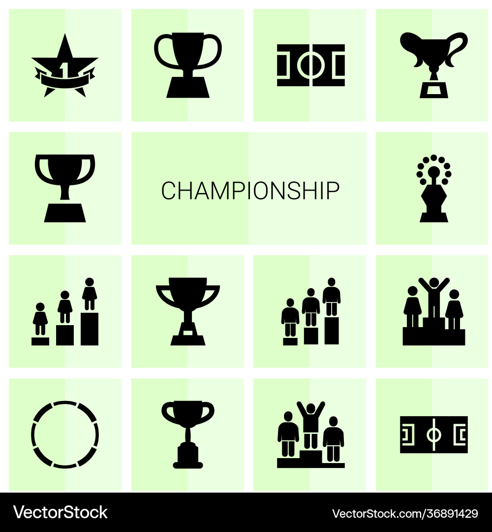 14 championship icons Royalty Free Vector Image