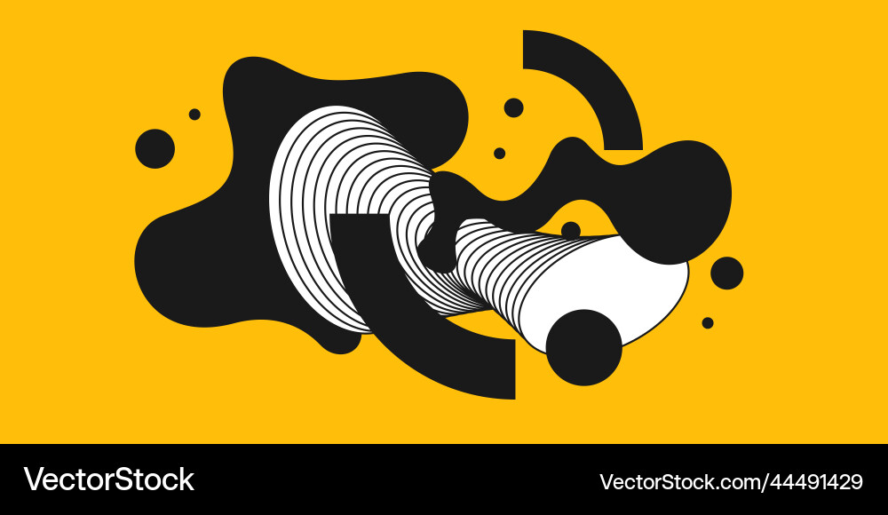 A composition with geometric and amorphous shapes Vector Image