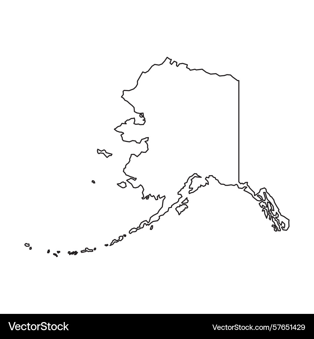 Alaska state outline map Royalty Free Vector Image
