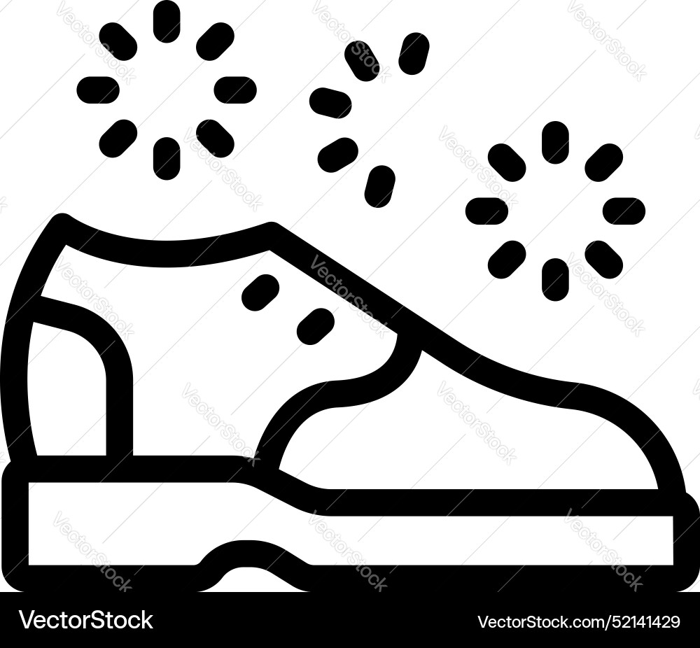 Clean leather shoe shining with sparkling stars Vector Image