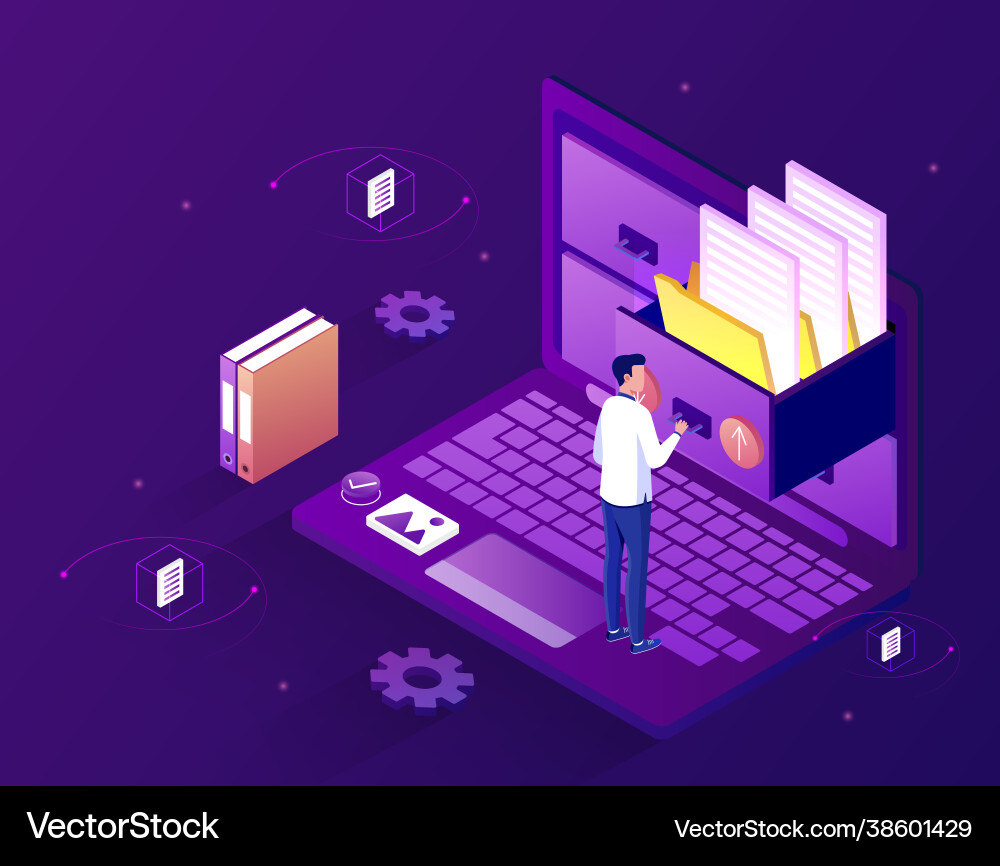 Electronic File Management – Royalty-Free Vector | VectorStock