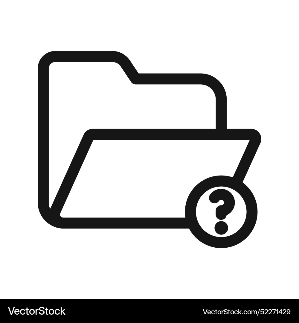 Folder with questionmark icon black line art logo Vector Image