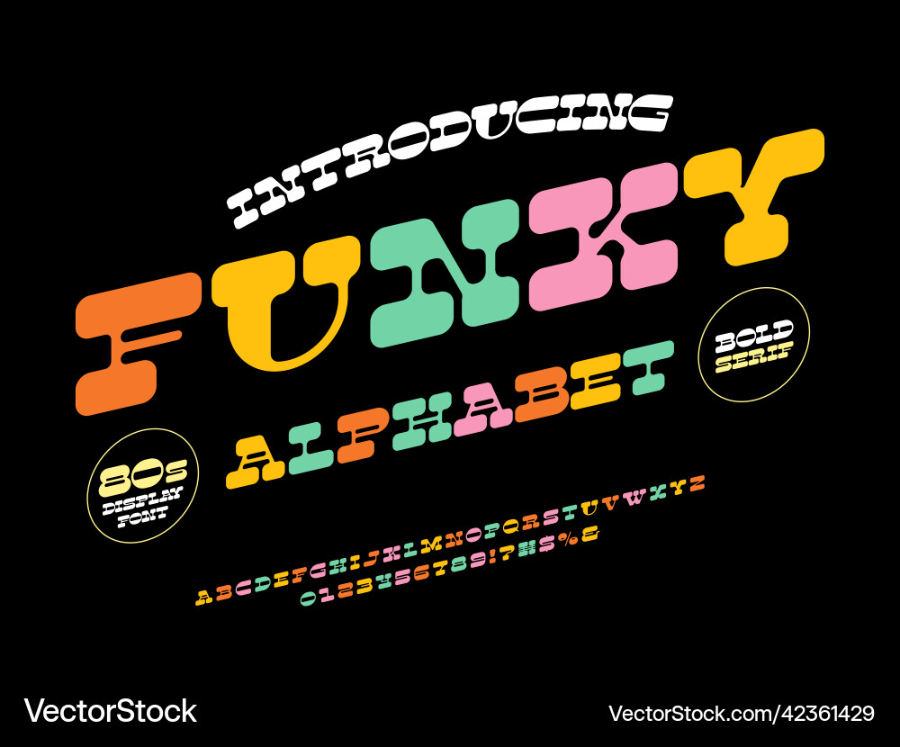 Groovy font Royalty Free Vector Image - VectorStock