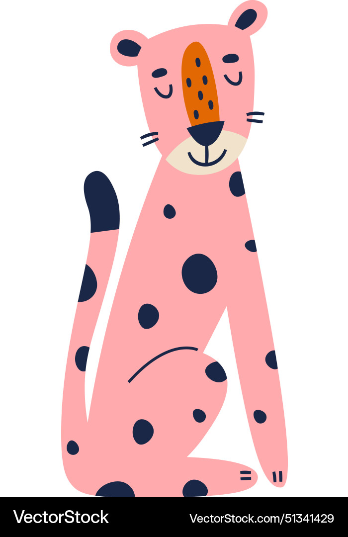 Leopard sitting cartoon Royalty Free Vector Image