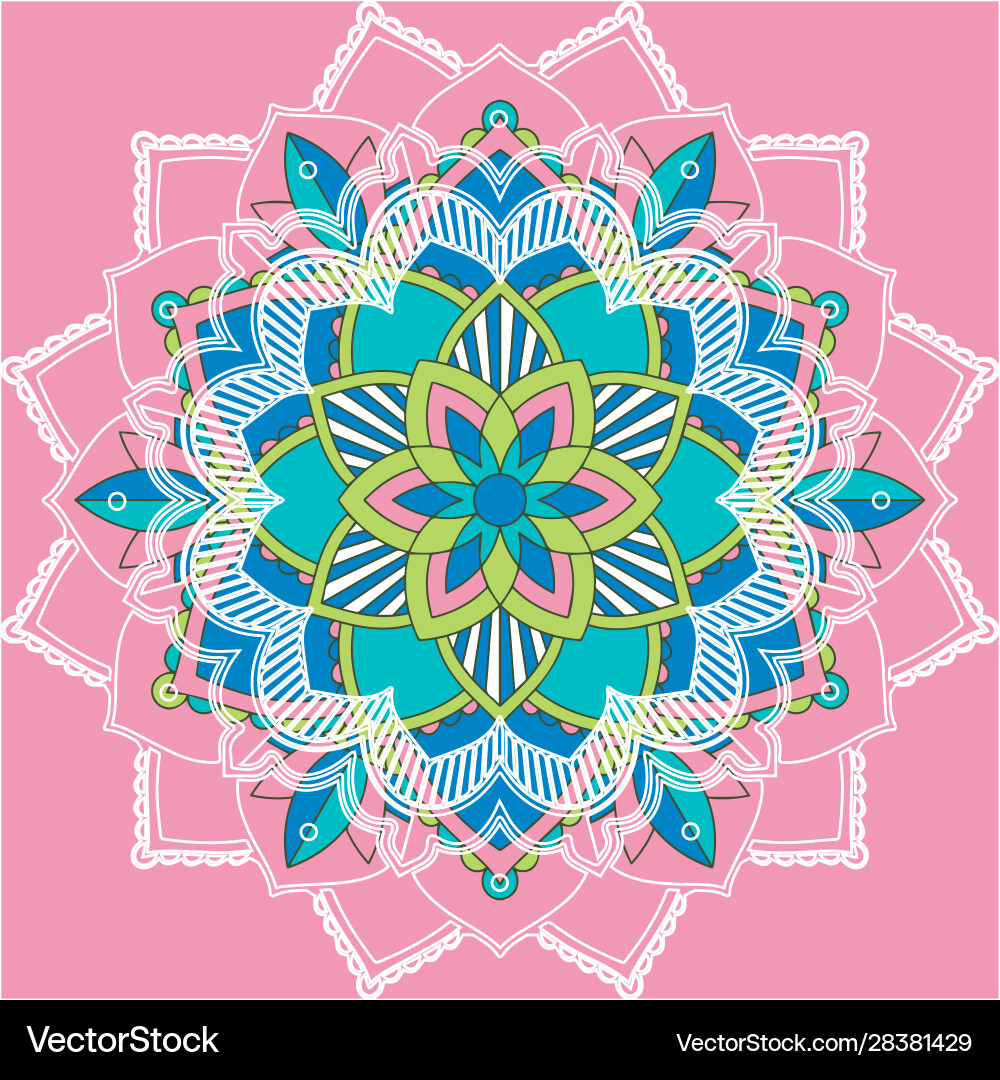 Mandala patterns on pink background Royalty Free Vector
