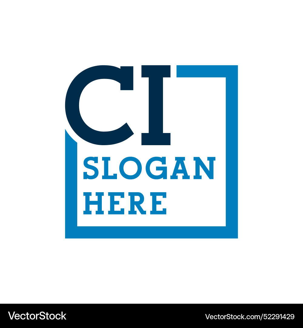 Minimal initials logo letters c and i ci initial Vector Image