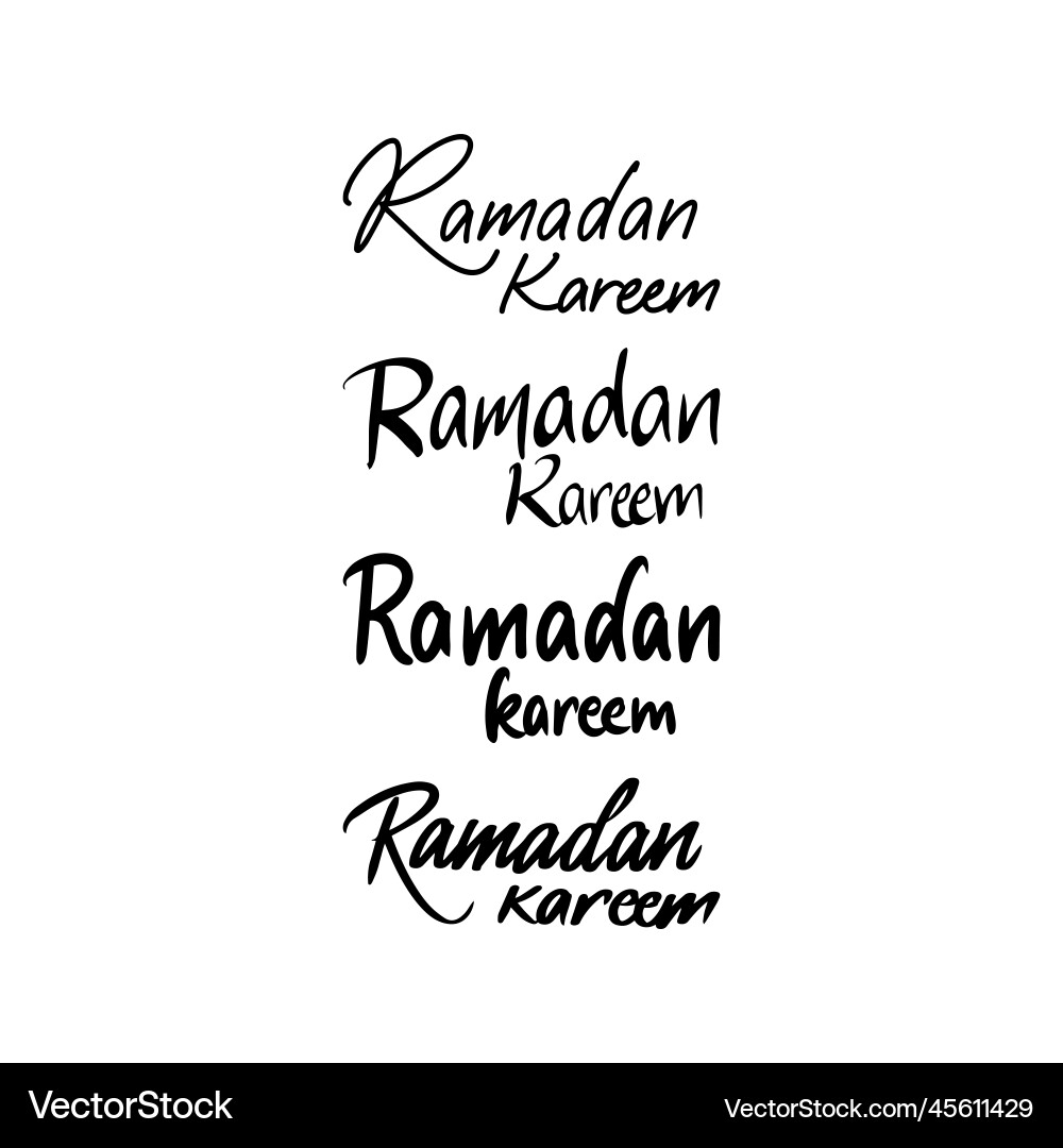 Ramadan kaareem handwritten lettering set Vector Image