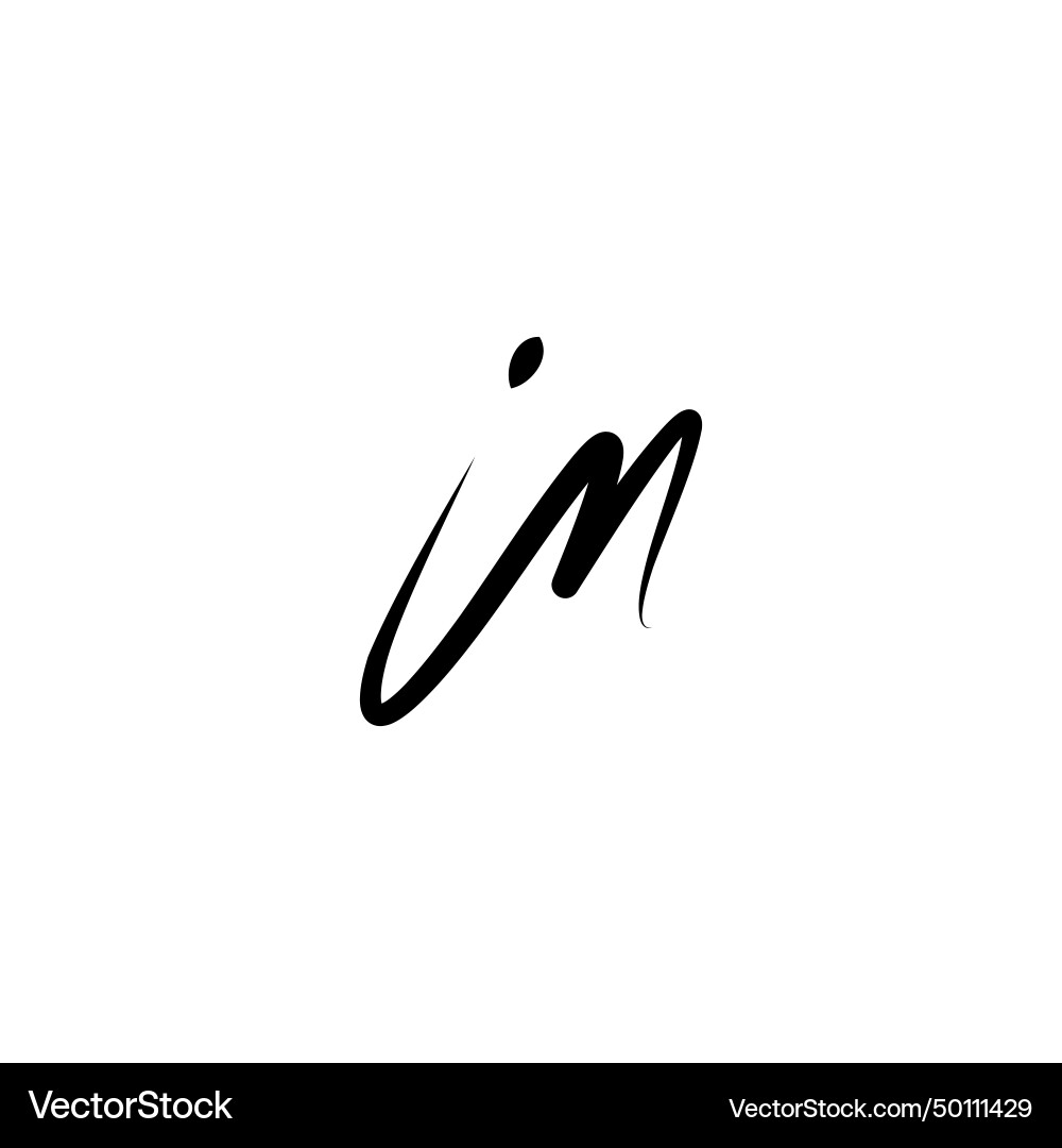 Signature initials i and m im logo design Vector Image