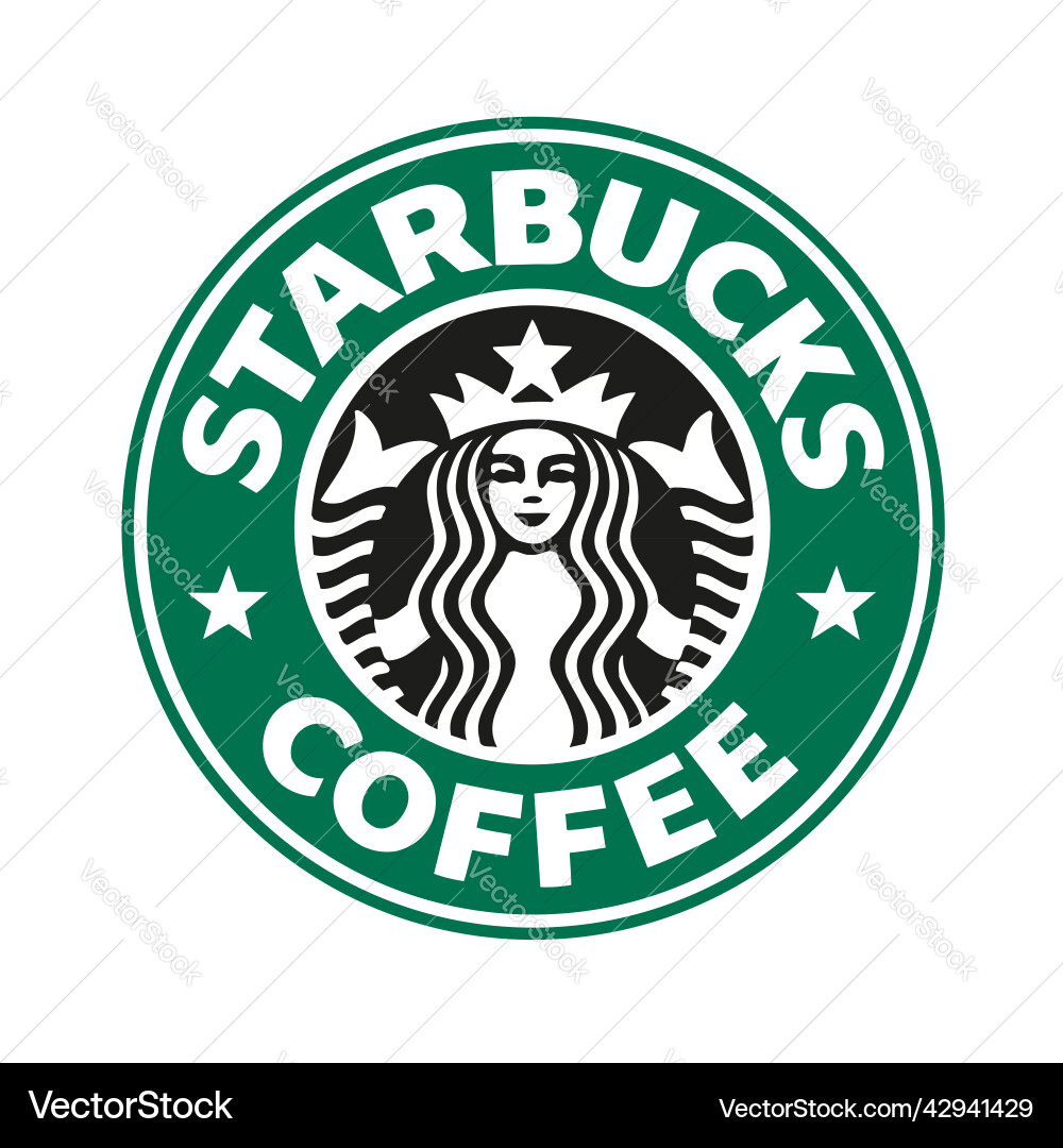 Starbucks Logo - Isolated White Royalty Free Vector Image
