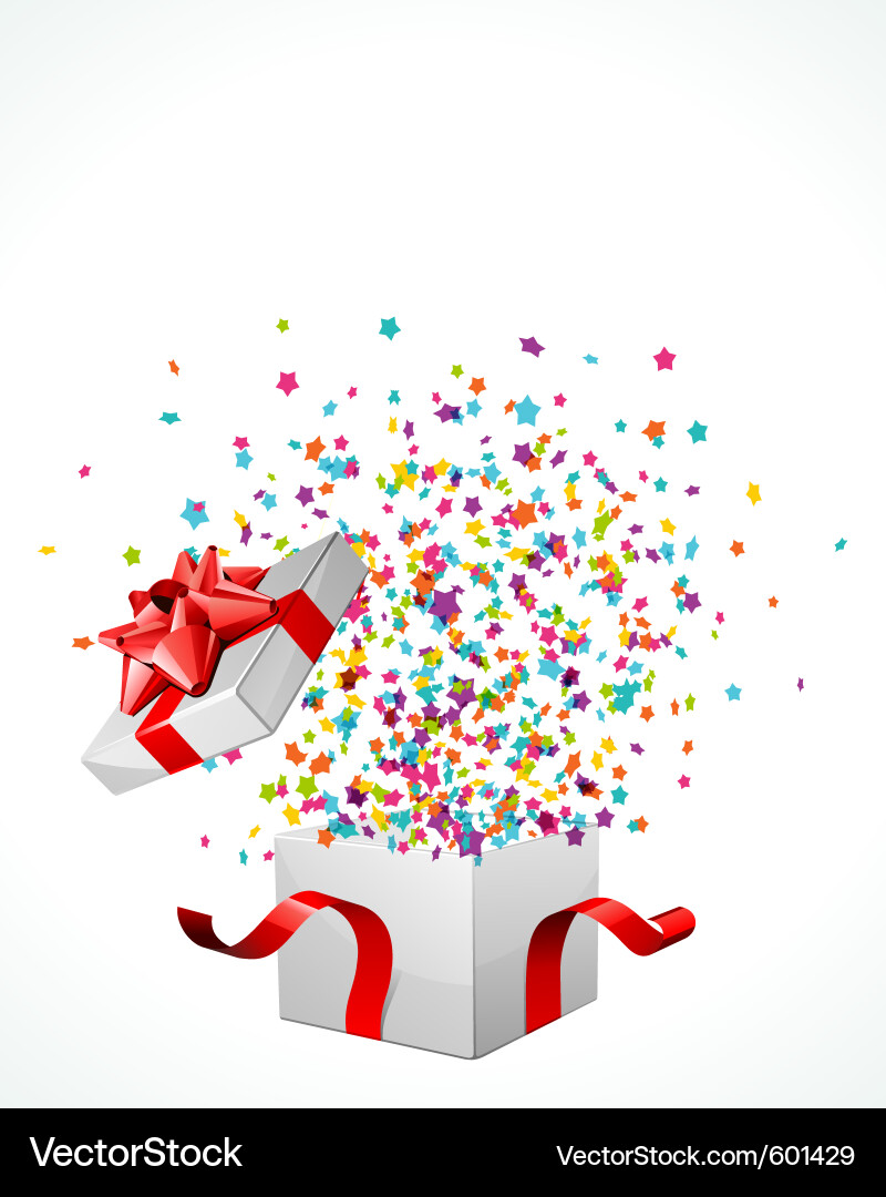 Surprise present box Royalty Free Vector Image