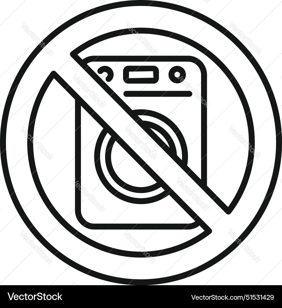 Washing machine use prohibited sign icon Vector Image