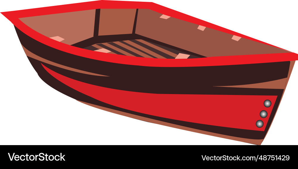 Wooden boat Royalty Free Vector Image - VectorStock