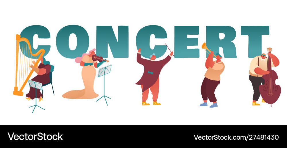 Classic instrumental symphony orchestra concert Vector Image
