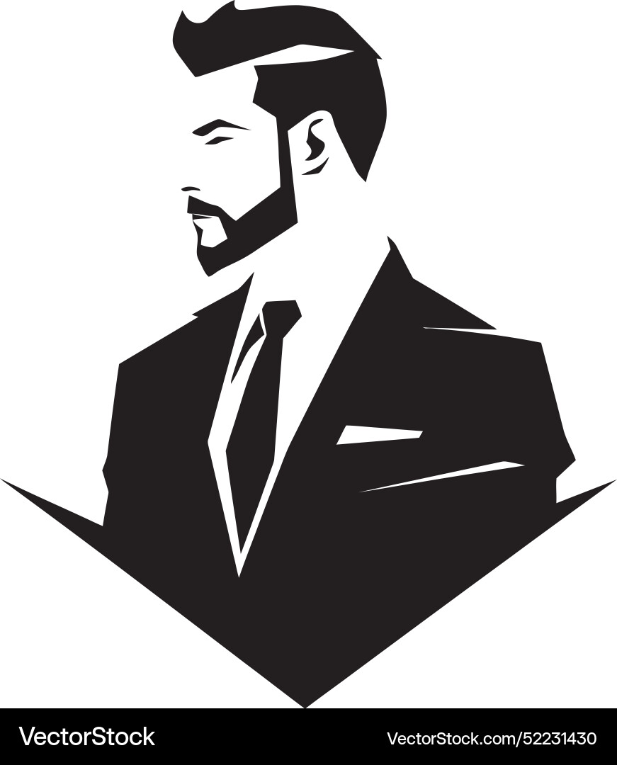 Dapper noir noir avatar Royalty Free Vector Image