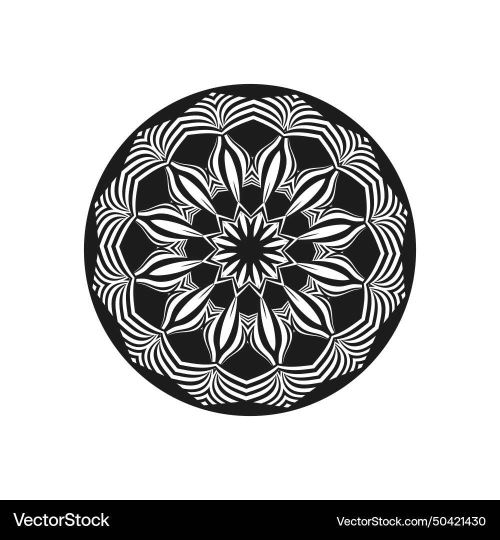Decorative black and white circle Royalty Free Vector Image