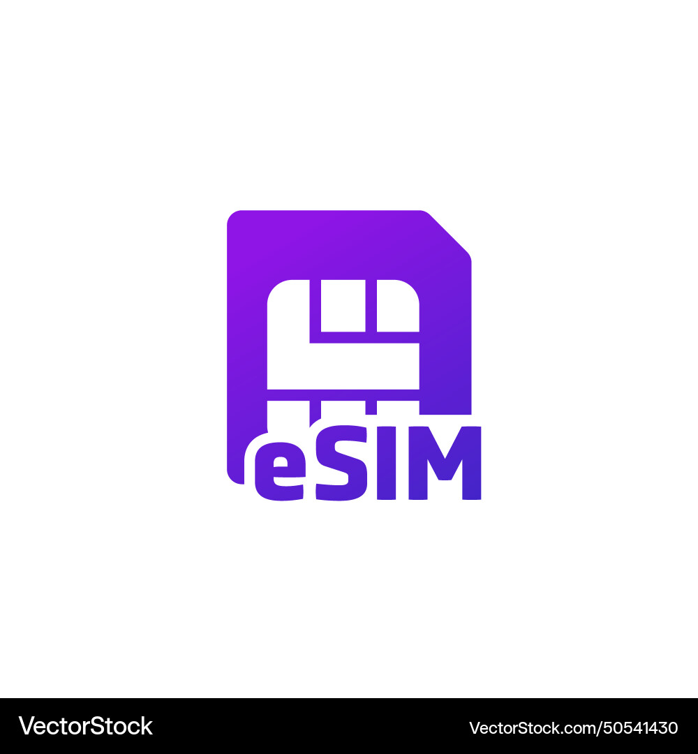 Esim card icon on white Royalty Free Vector Image