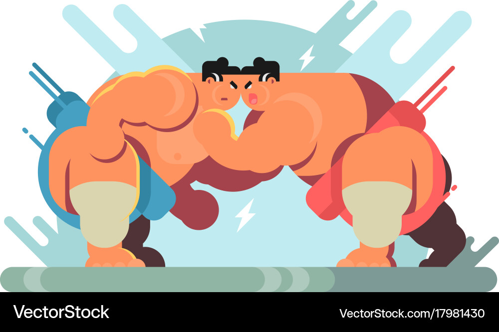 Fight of sumo athletes Royalty Free Vector Image