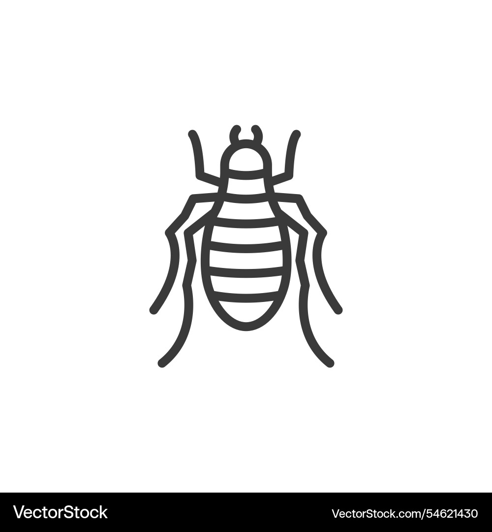 Flea icon in line design flea insect parasite Vector Image