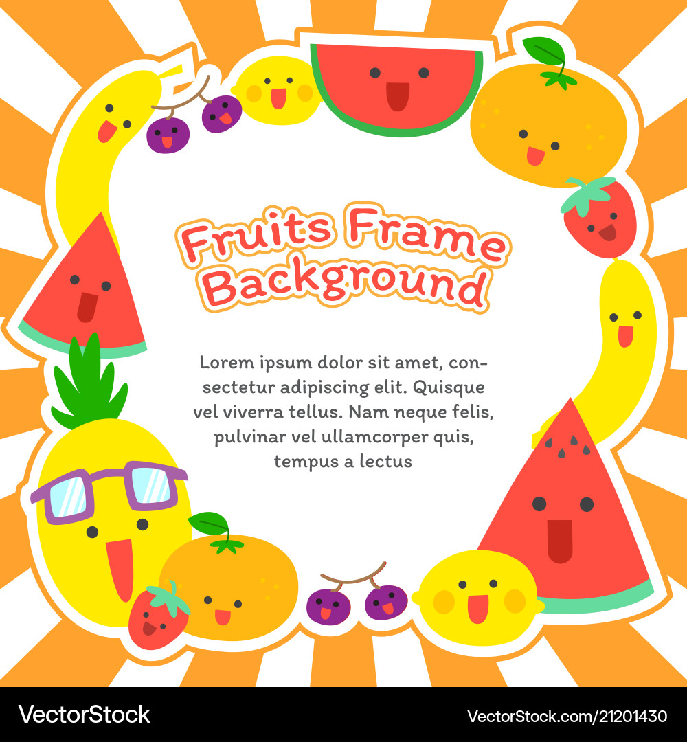 Fruits frame background Royalty Free Vector Image