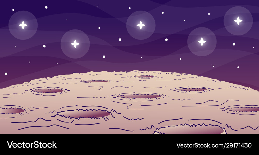 Moon surface flat earth satellite planet Vector Image