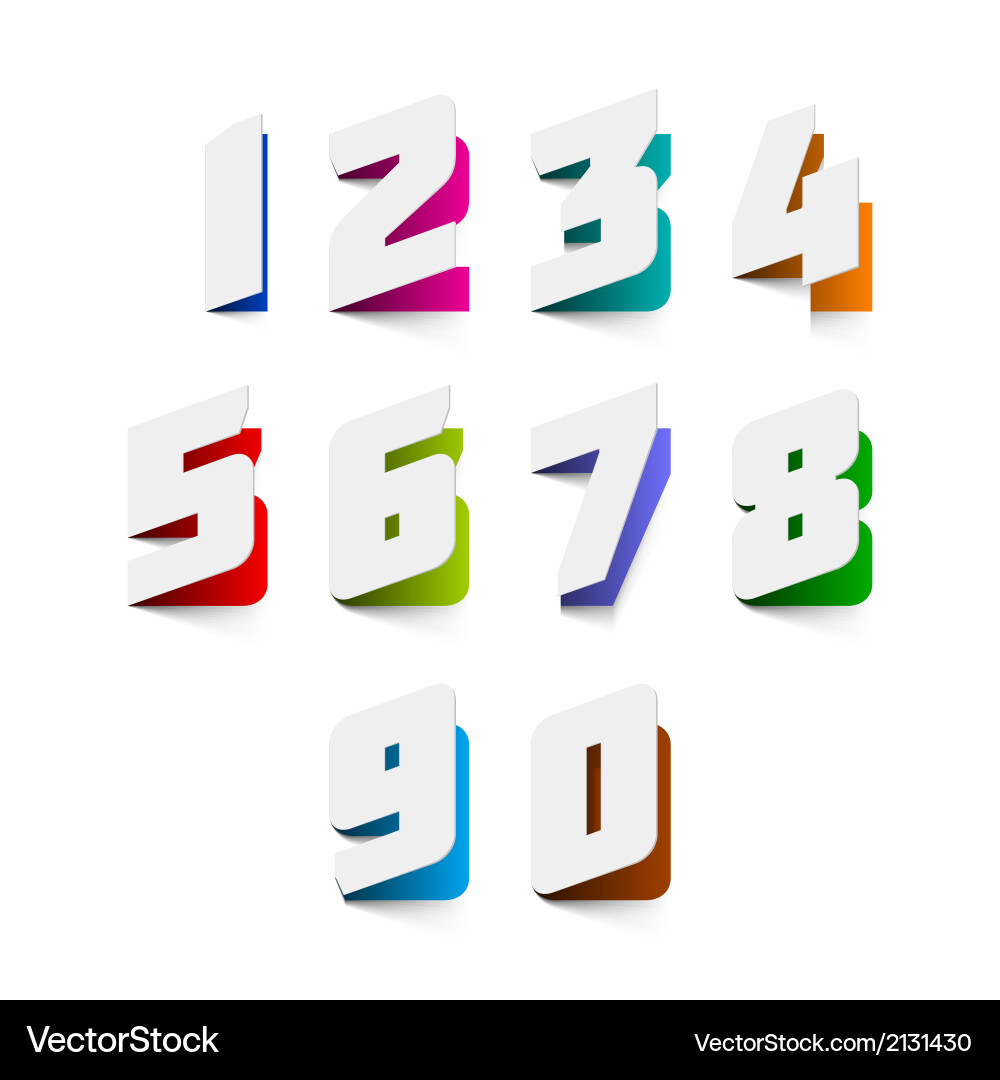 Numbers cut out from paper Royalty Free Vector Image