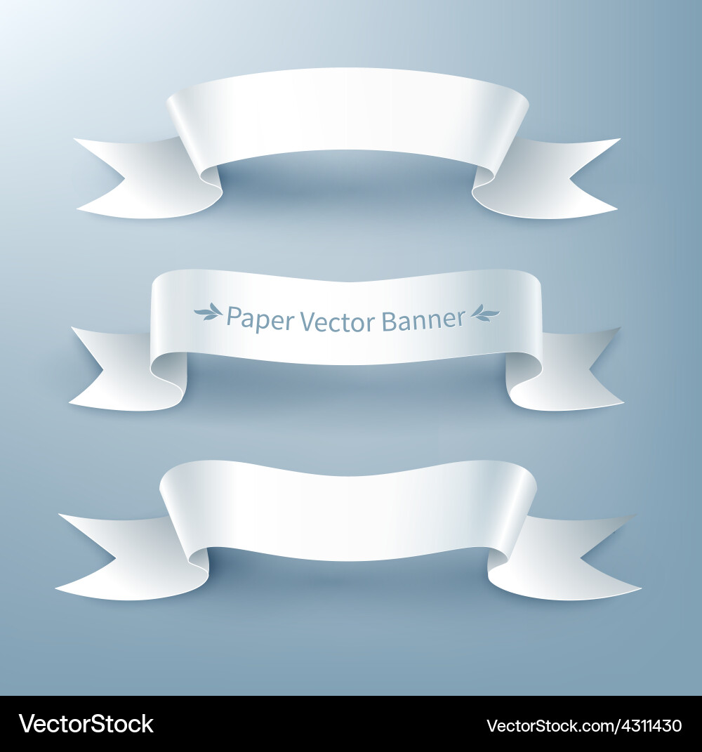 Paper ribbon banner Royalty Free Vector Image - VectorStock