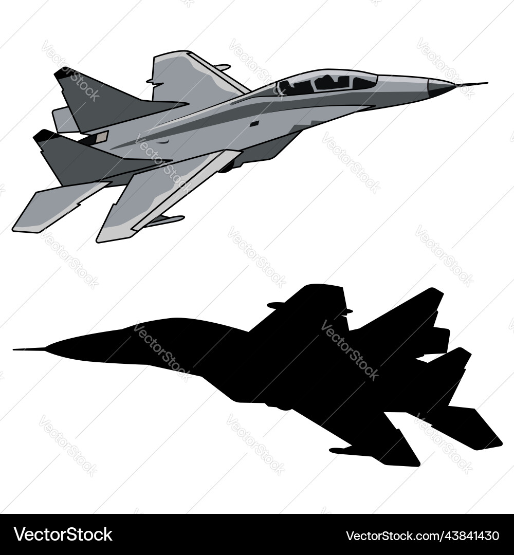 Russian mig jet fighter design Royalty Free Vector Image