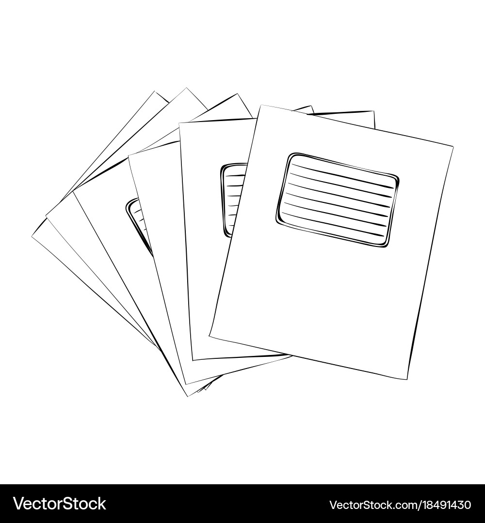 Sketch of exercise books Royalty Free Vector Image