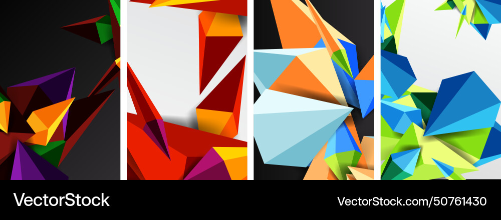 Triangle abstract concepts poster set Royalty Free Vector