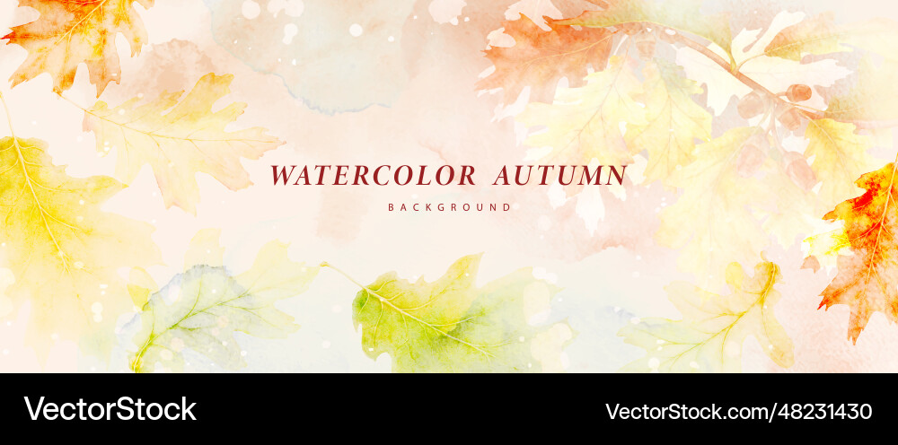 Watercolor abstract art background autumn Vector Image