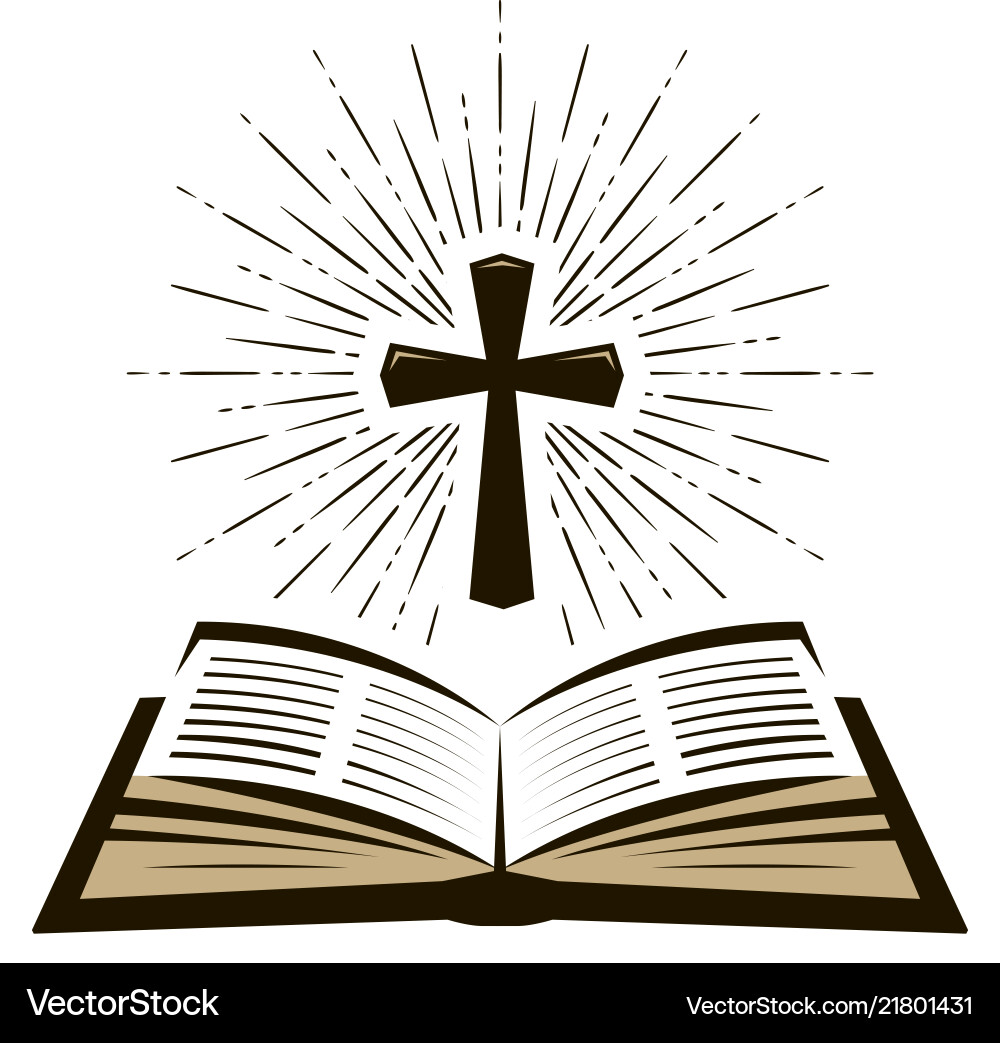 Bible scripture logo or label faith creed Vector Image