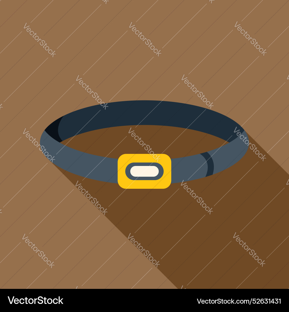Black belt with yellow square buckle closing Vector Image