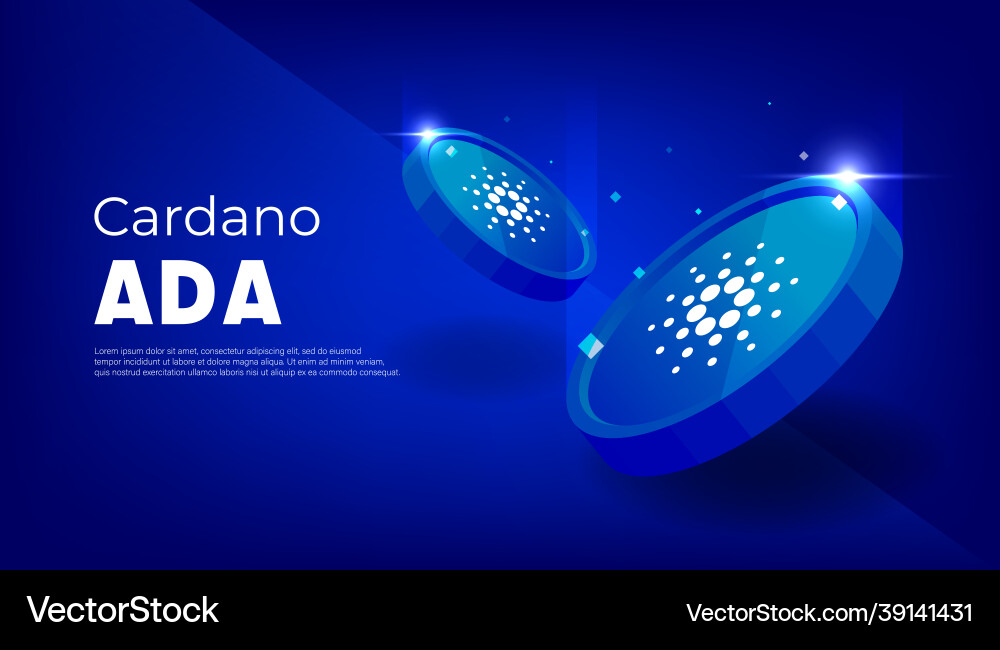 Cardano or ada coin banner Royalty Free Vector Image